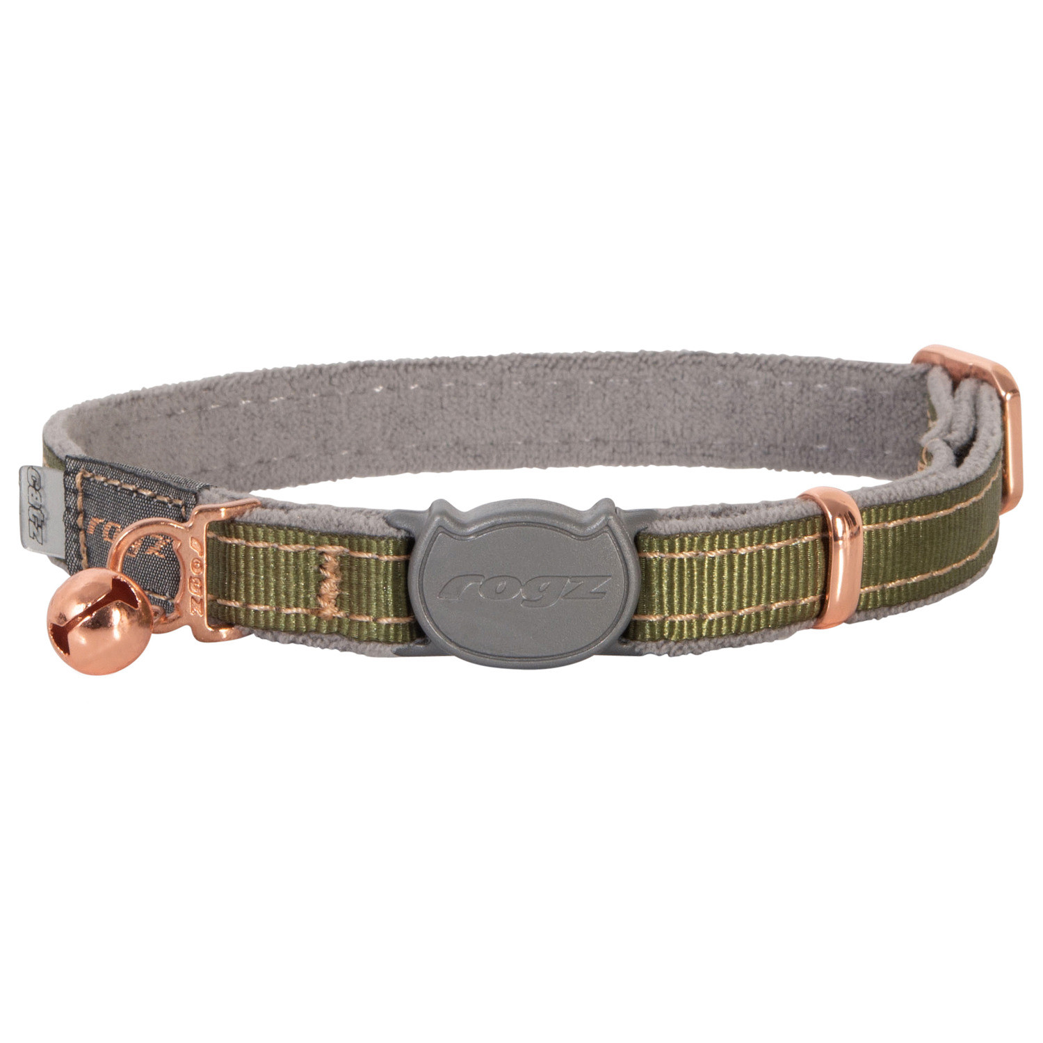 Rogz Catz Urbancat Halsband Olijf Twist - Kattenhalsband - S